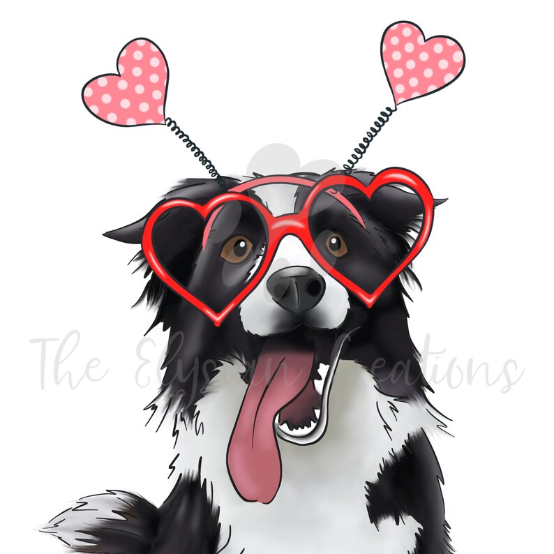 Border Collie Kids Valentines Printable Valentine Dog - Etsy