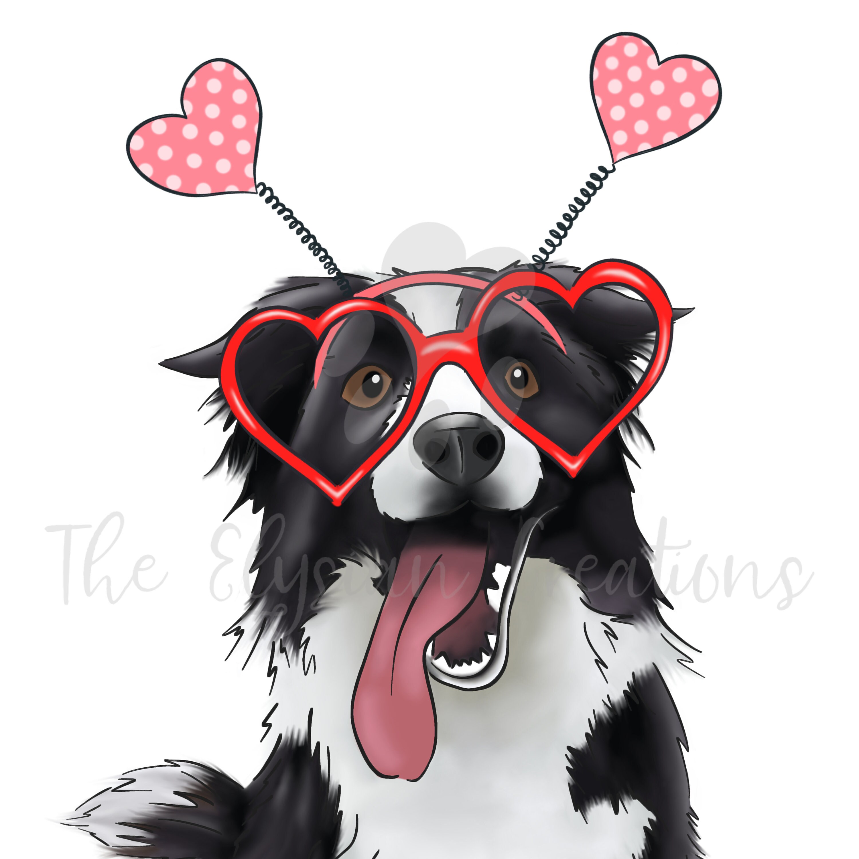 Border Collie Kids Valentines Printable Valentine Dog - Etsy