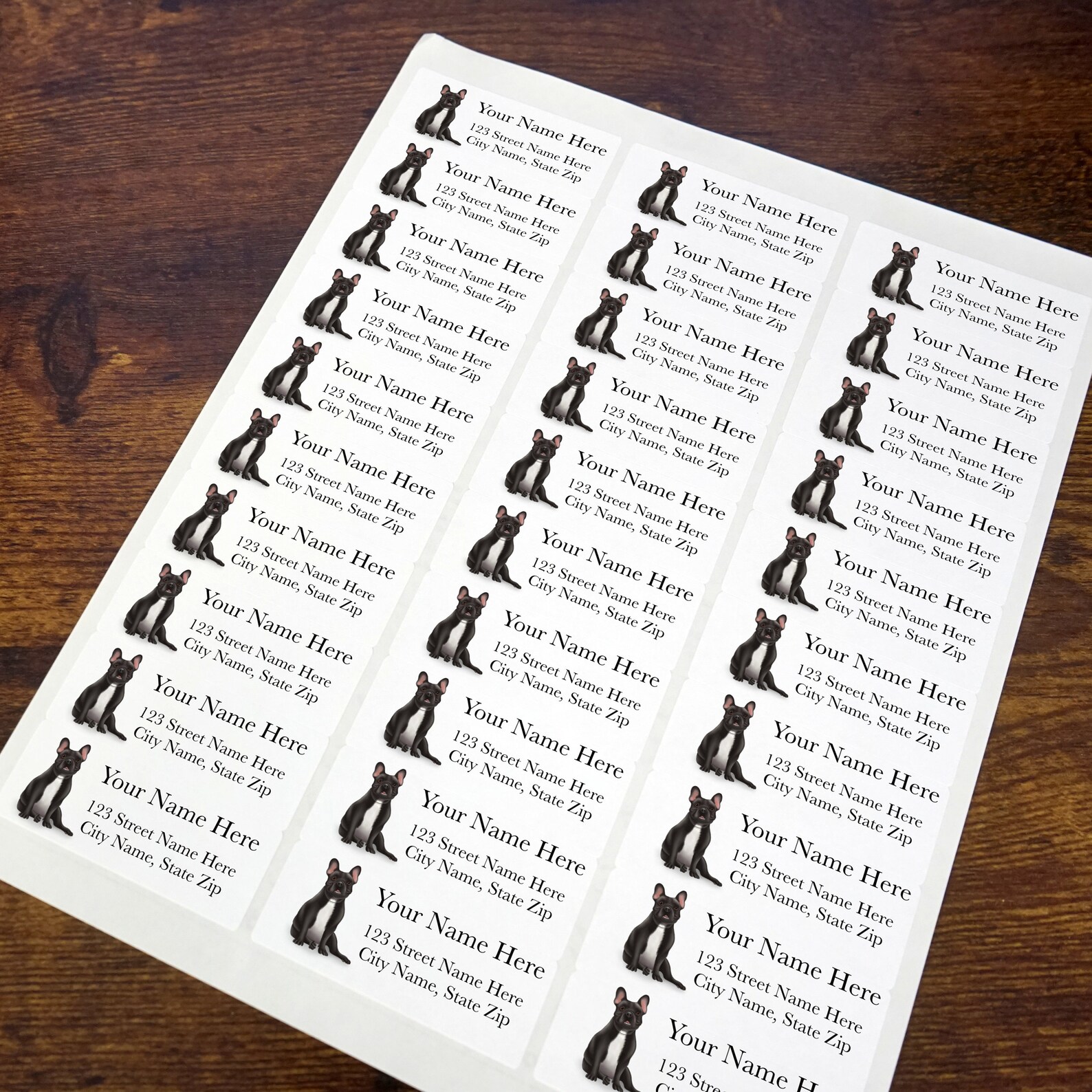 Custom French Bulldog Return Address Labels, Christmas Dog Return ...