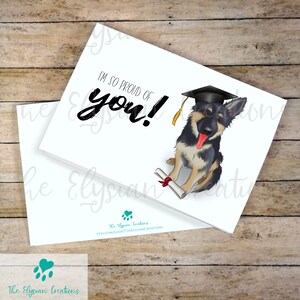 German Shepherd Graduation Card 5x7, Congratulations Card, College Grad ...