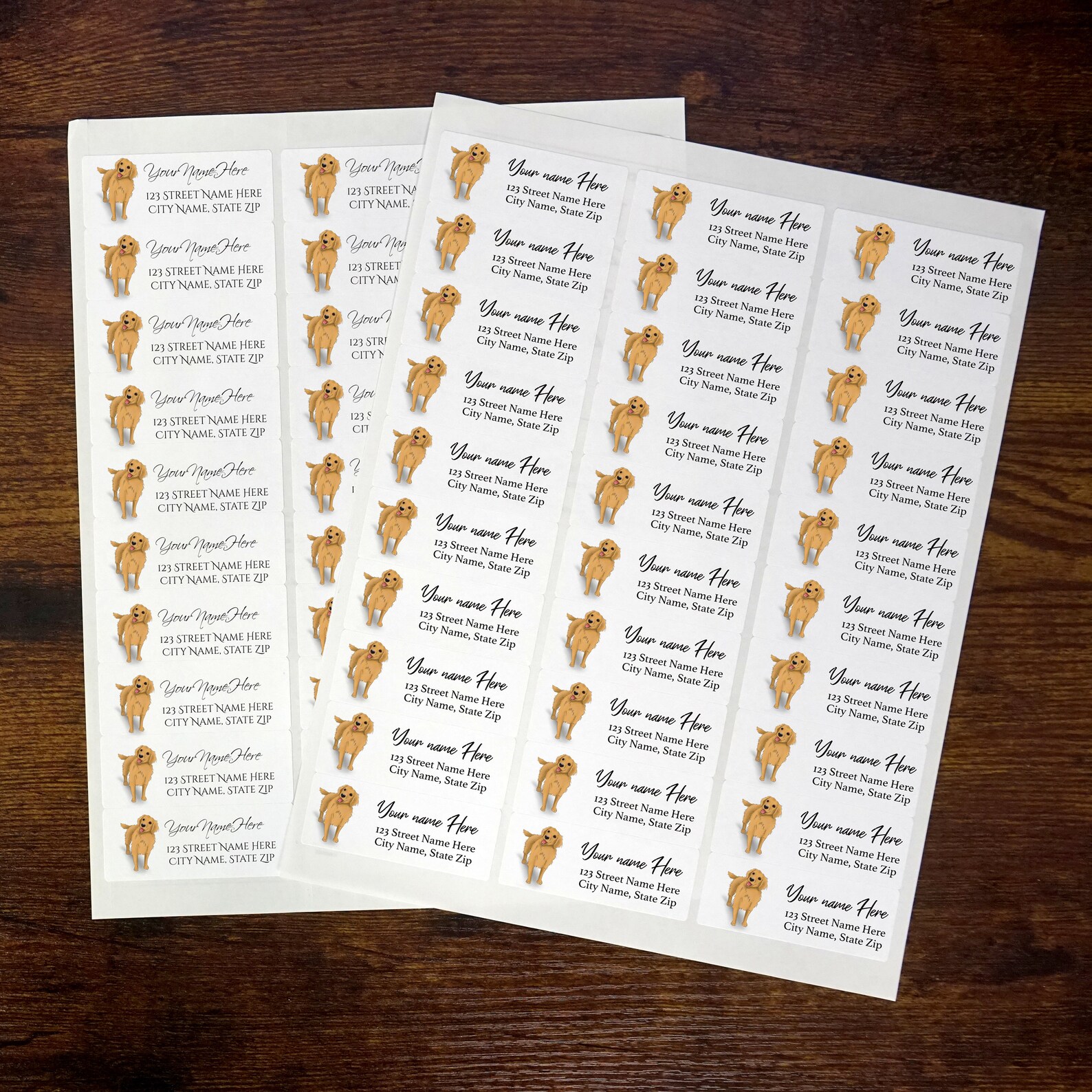 Custom Golden Retriever Return Address Labels, Christmas Dog Return ...