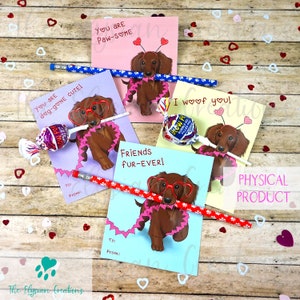 4 Dachshund Variety Kid's Valentines, Dog Valentines, Class Room ...