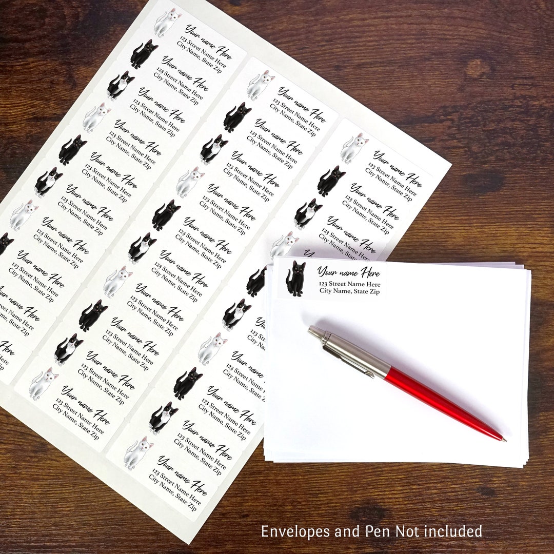 Custom Cat Return Address Labels, Christmas Cat Return Address Labels ...