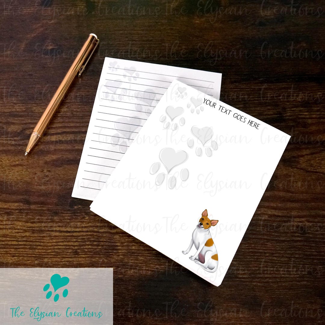 Fully Custom Rat Terrier Notepad, Lined Dog Notepad, Hand-made 50 Page ...