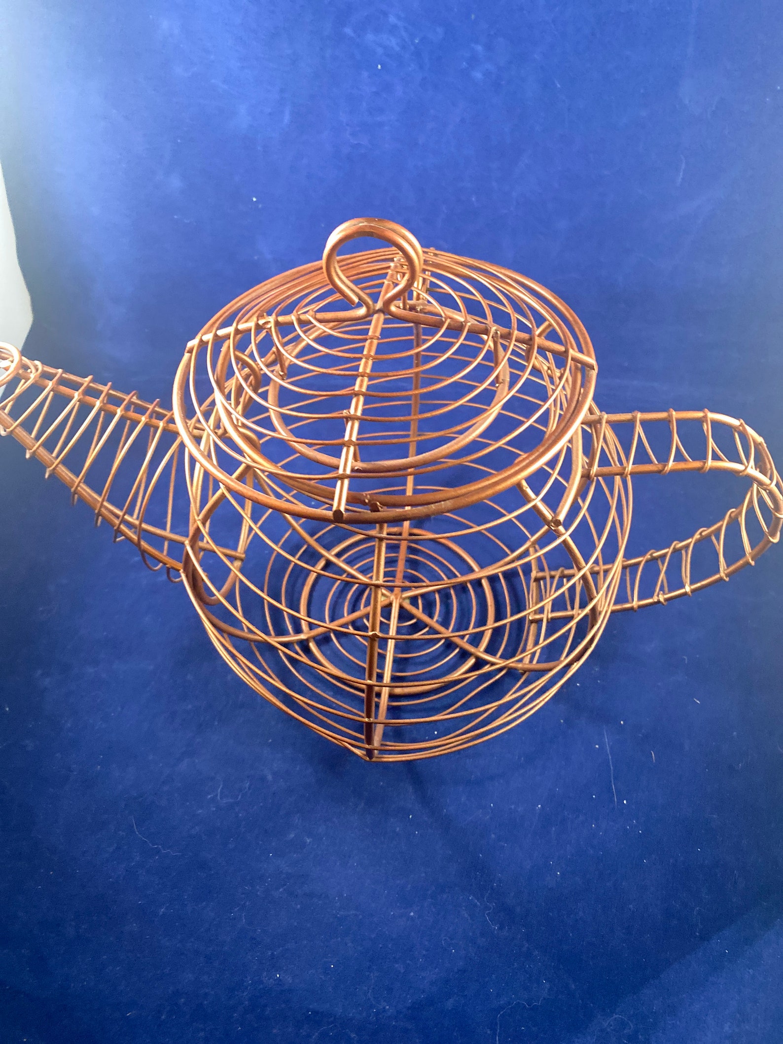 Vintage Copper Wire Teapot/egg Holder | Etsy