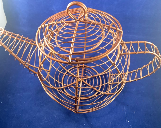 Vintage Copper Wire Teapot/egg Holder - Etsy