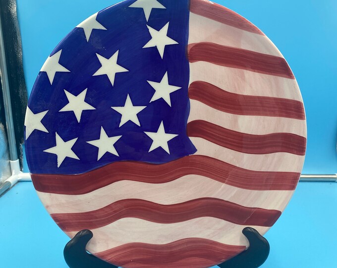 American Flag Ceramic Plate - Etsy