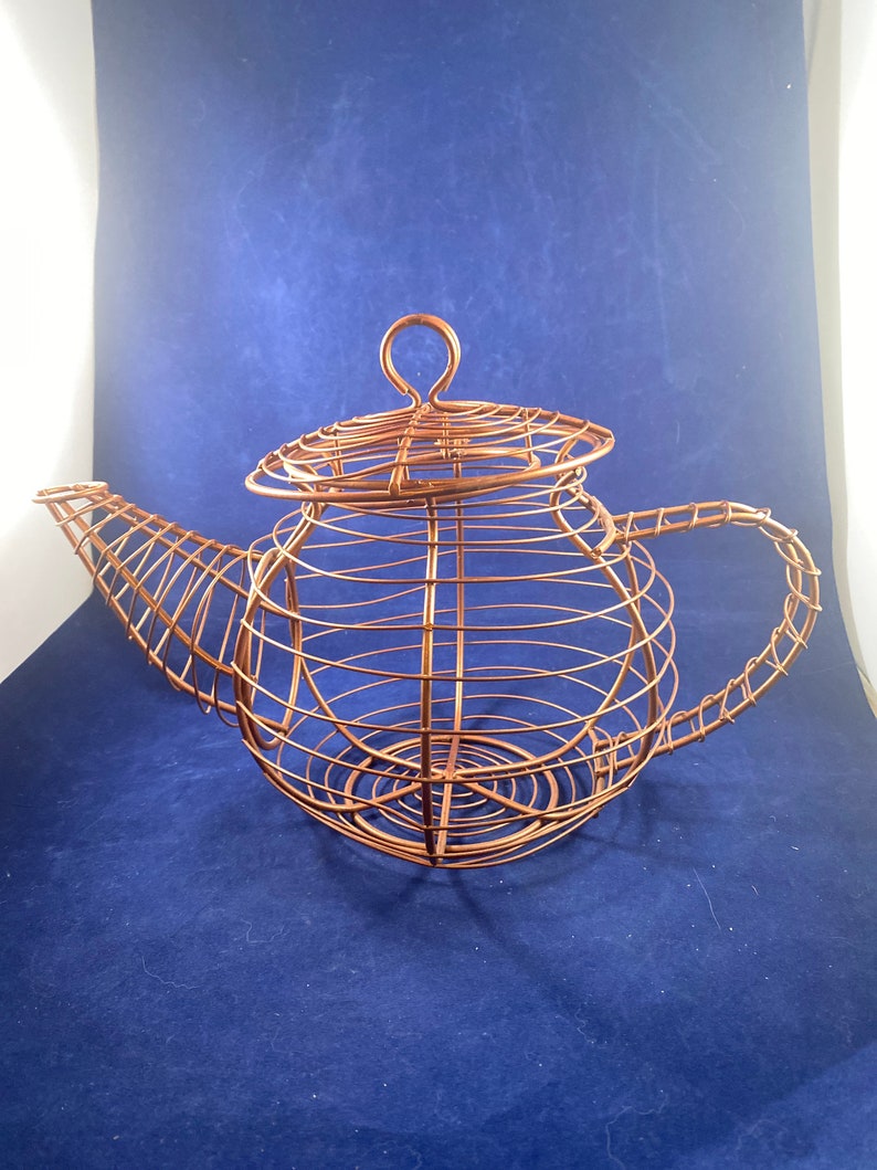 Vintage Copper Wire Teapot/egg Holder | Etsy