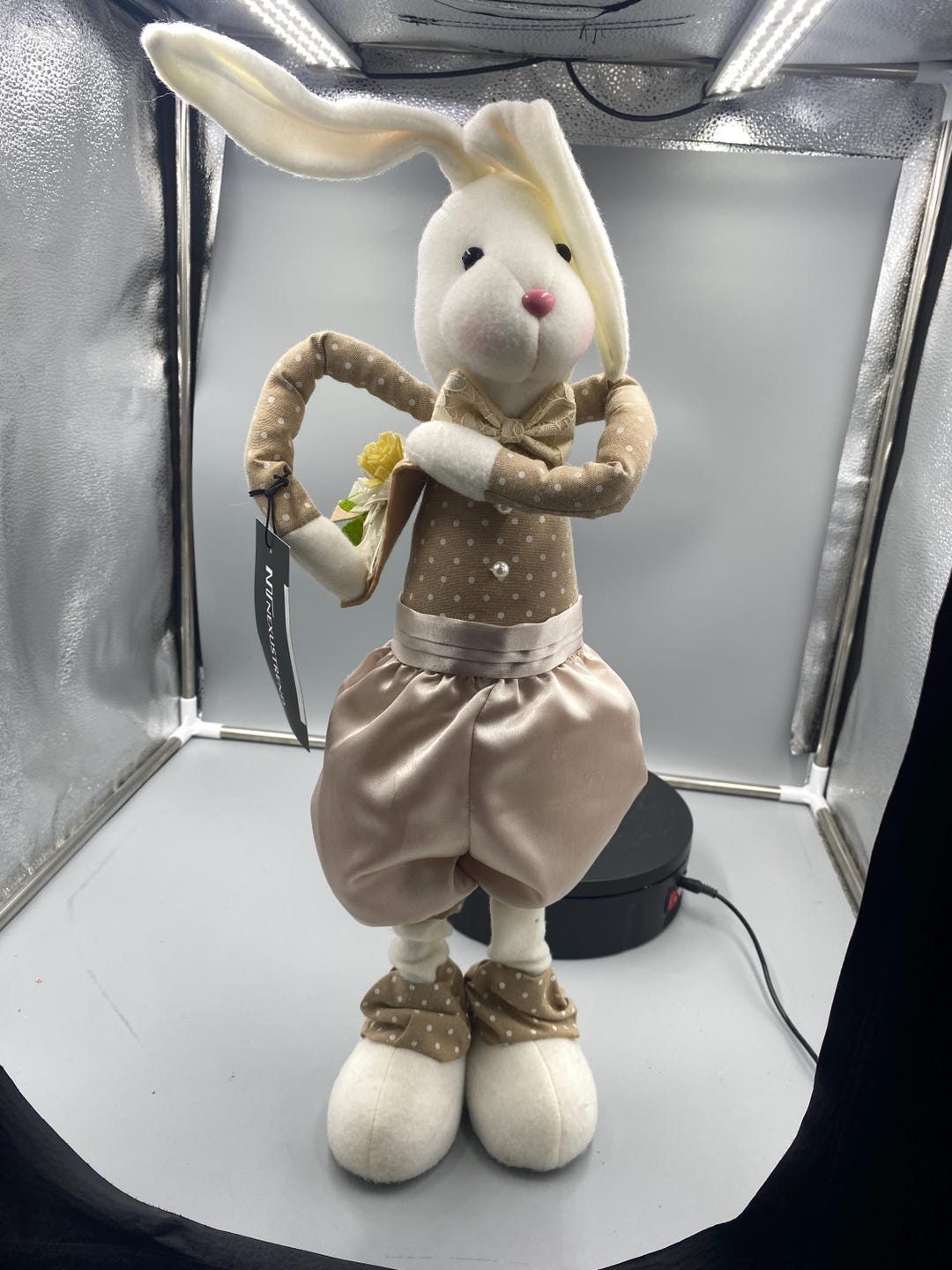 Tall Standing Stretchy Leg Easter Plush Bunny in Shiny Shorts Perfect ...