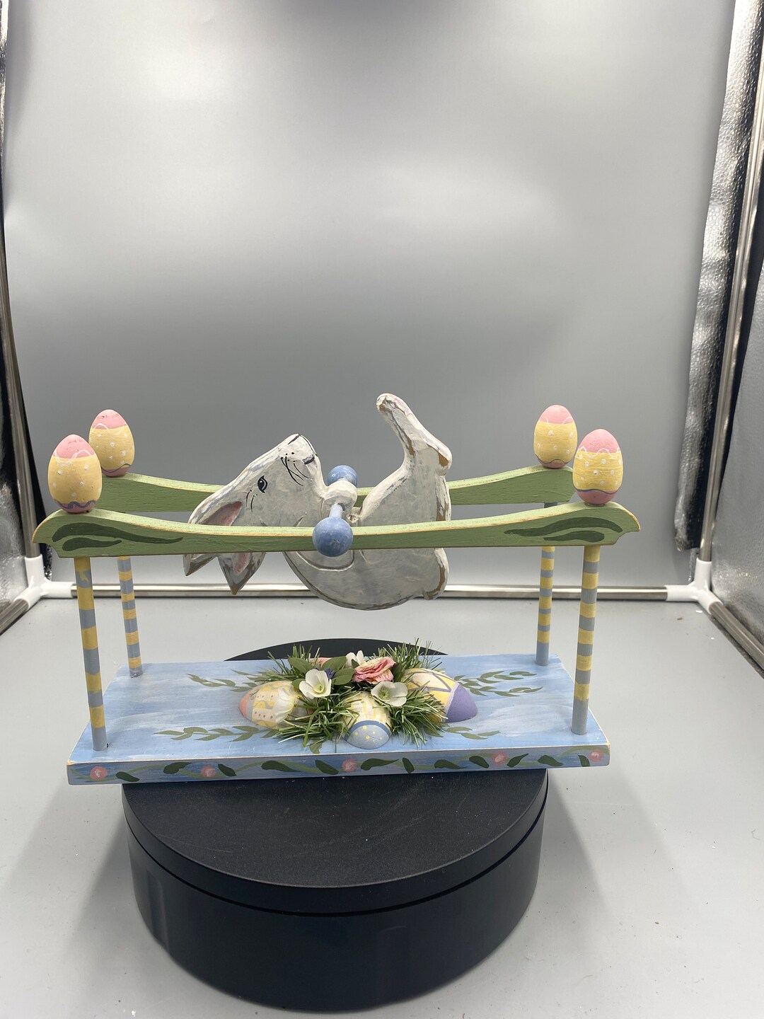 Wooden Easter Scene With Moving Rabbit - Etsy