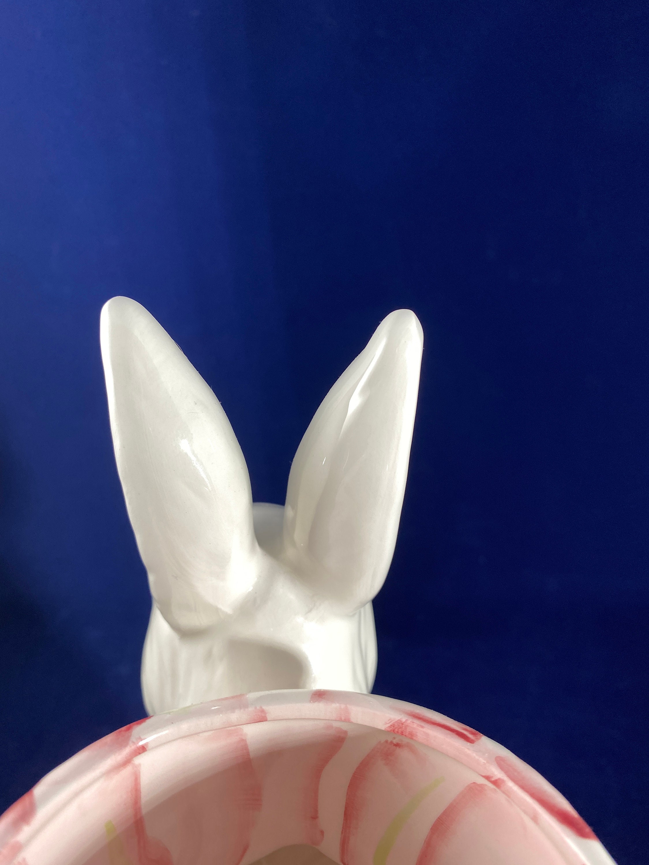 Rabbit Planter with Pink Basket Haldon Group | Etsy