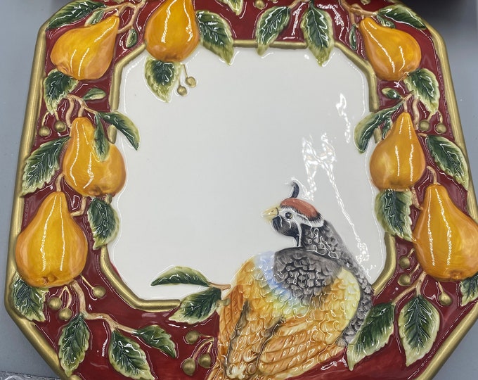 Fitz and Floyd Partridge Pattern Canape Plate - Etsy