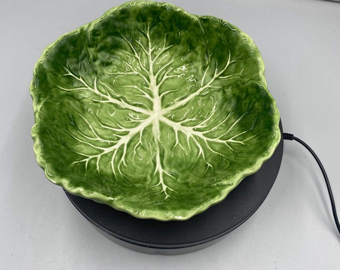 Vintage Pier One Ceramic Cabbage Bowl - Unique Green Tableware ...