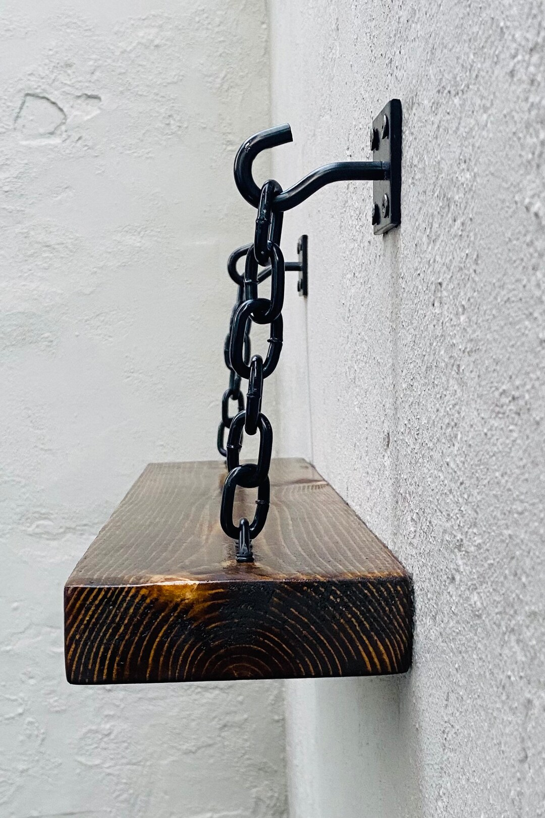 Rustic Bespoke Industrial Handmade Floating Shelves Chain - Etsy UK