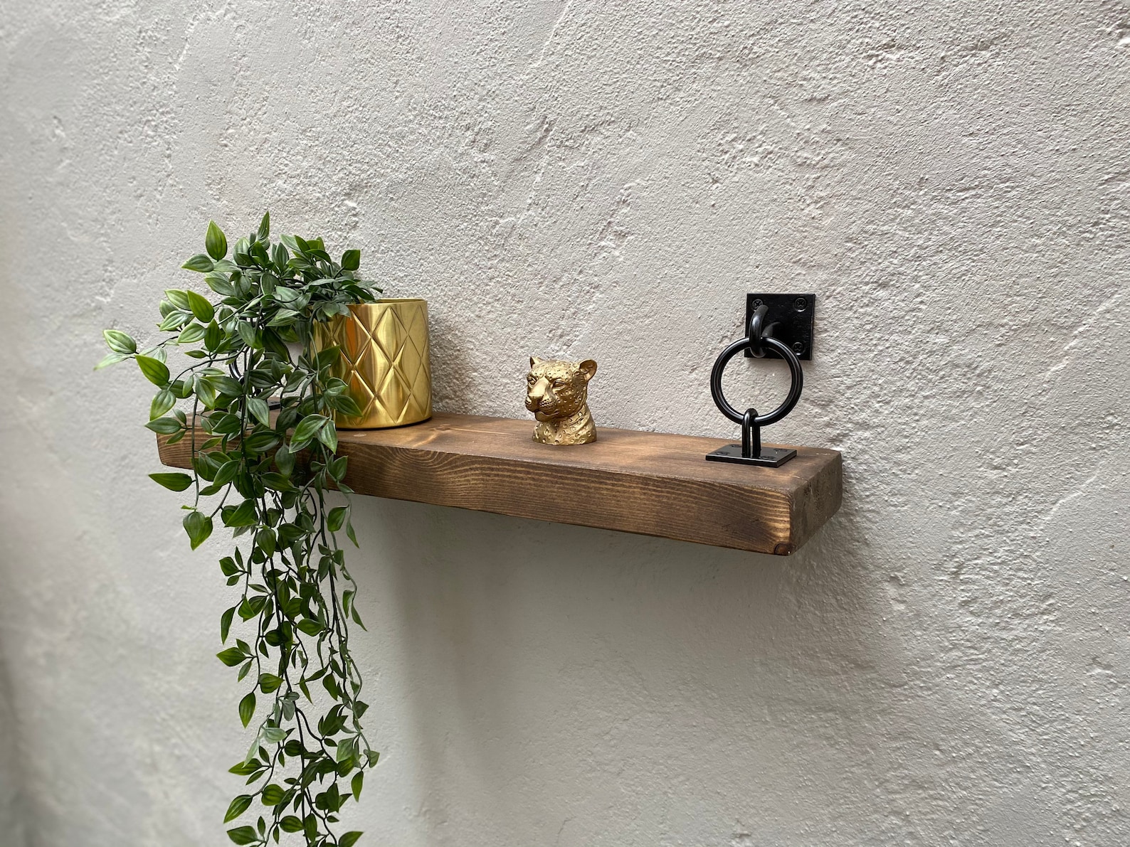 Rustic Shelf Brackets Hook and Ring Industrial | Etsy