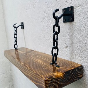 Rustic Bespoke Industrial Handmade Floating Shelves Chain - Etsy UK