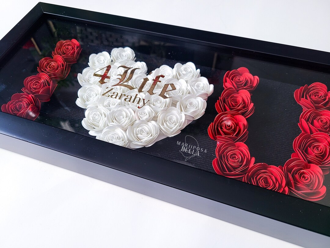 I Love You Flower Box | Heart Shadowbox, Cute Gift for Girlfriend, Gift ...