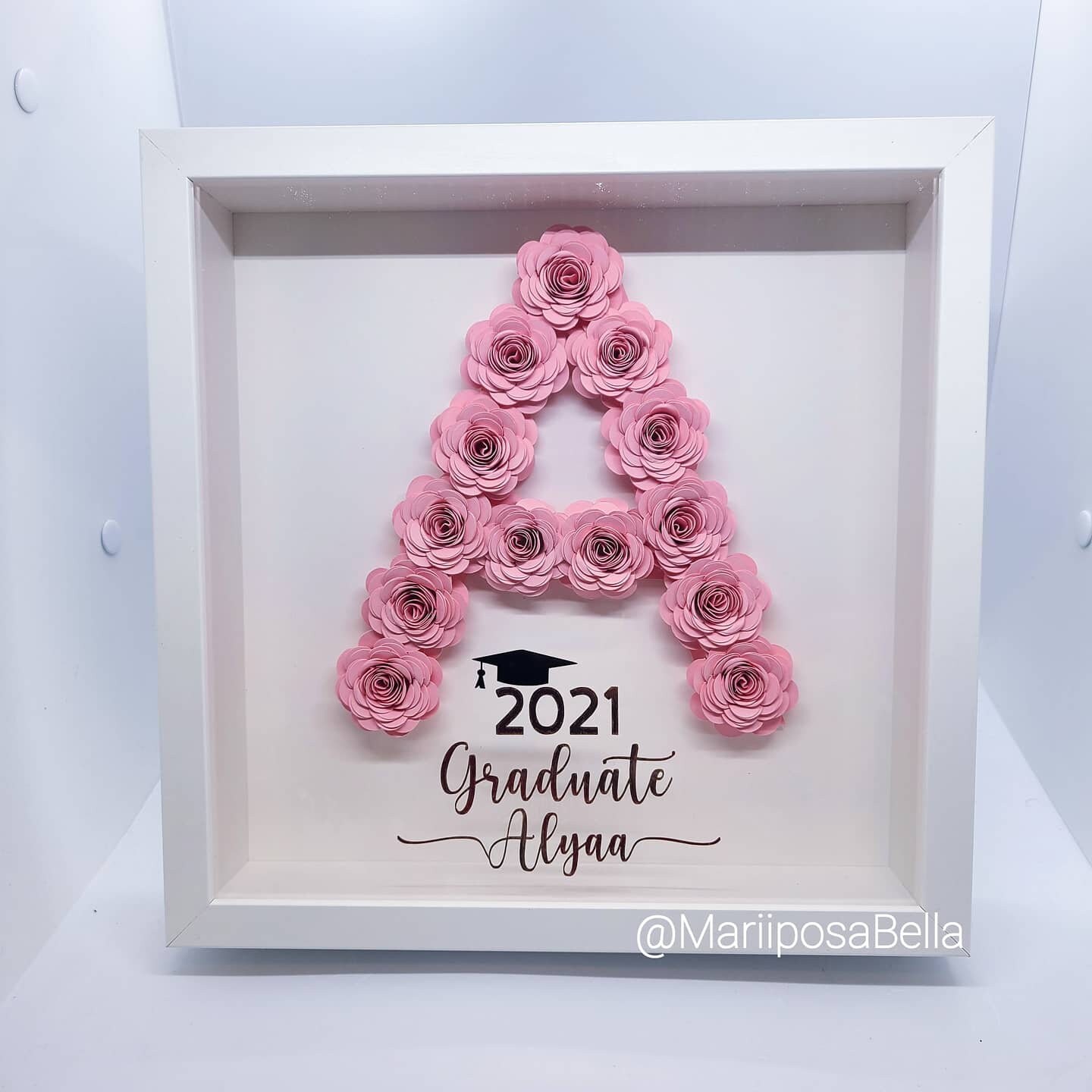 Graduation Flower Shadow Box Rolled Paper Flowers Gift For | Etsy