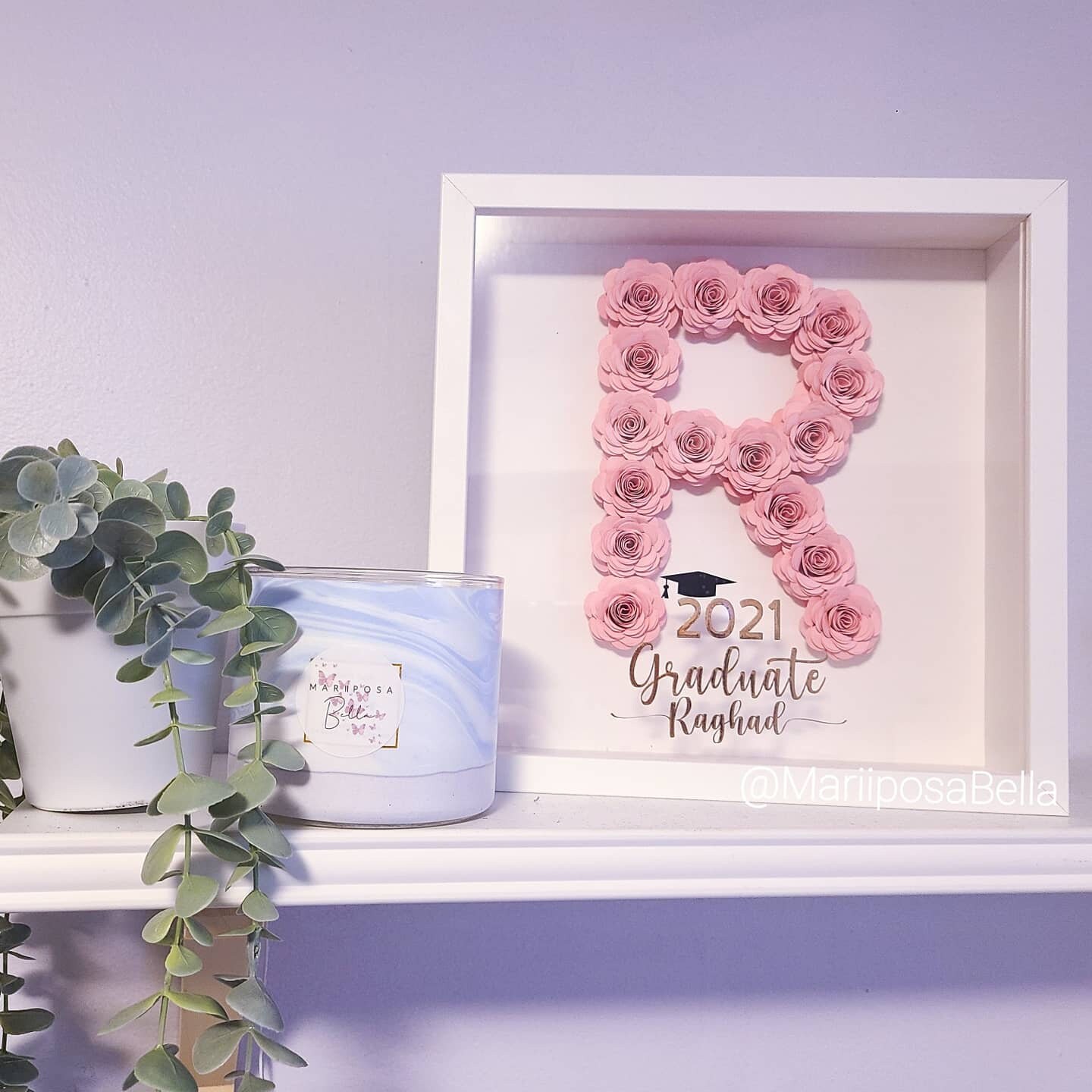 Graduation Flower Shadow Box Rolled Paper Flowers Gift For | Etsy