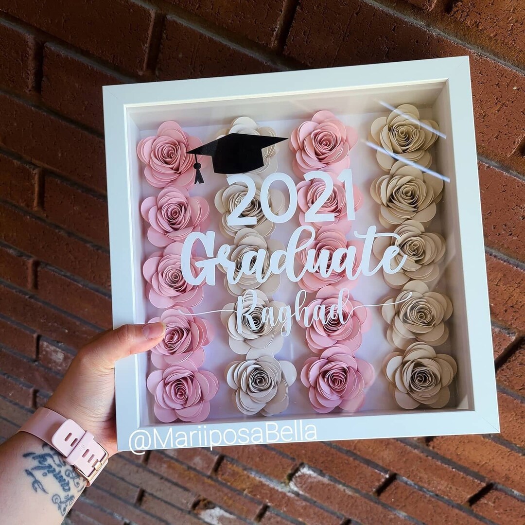 Graduation Flower Box | Rolled Paper Flowers, Gift for Graduation ...