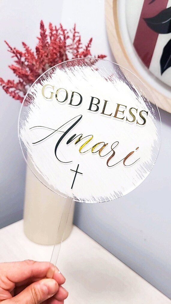 Acrylic Cake Topper God Bless Cake Topper Cake Topper for - Etsy