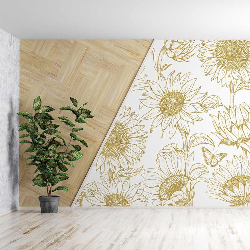 Sunflower Wall Mural - Etsy