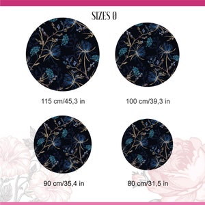 Dark Wall Sticker, Oriental Blooming Flowers, Botanical Pattern | Peel ...