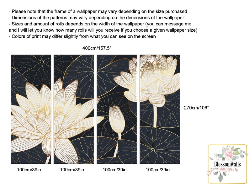 Luxury Lotus Wallpaper, Gold Lotus Line, Arts | Peel & Stick | Self ...