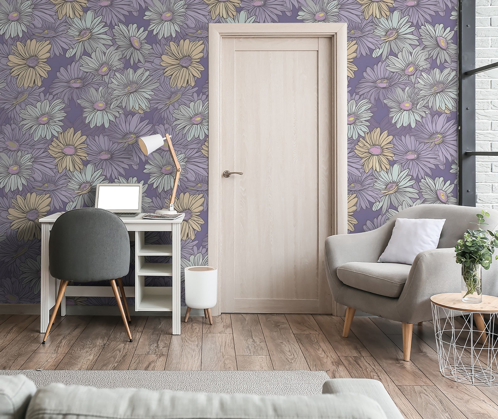 Minimalist Wallpaper With Flowers [peel and Stick (self Adhesive) or ...
