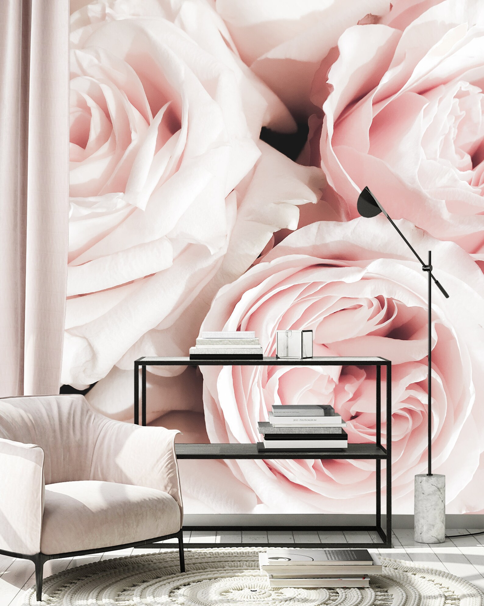 Big Light Pink Roses Wallpaper Peel & Stick Self Adhesive - Etsy