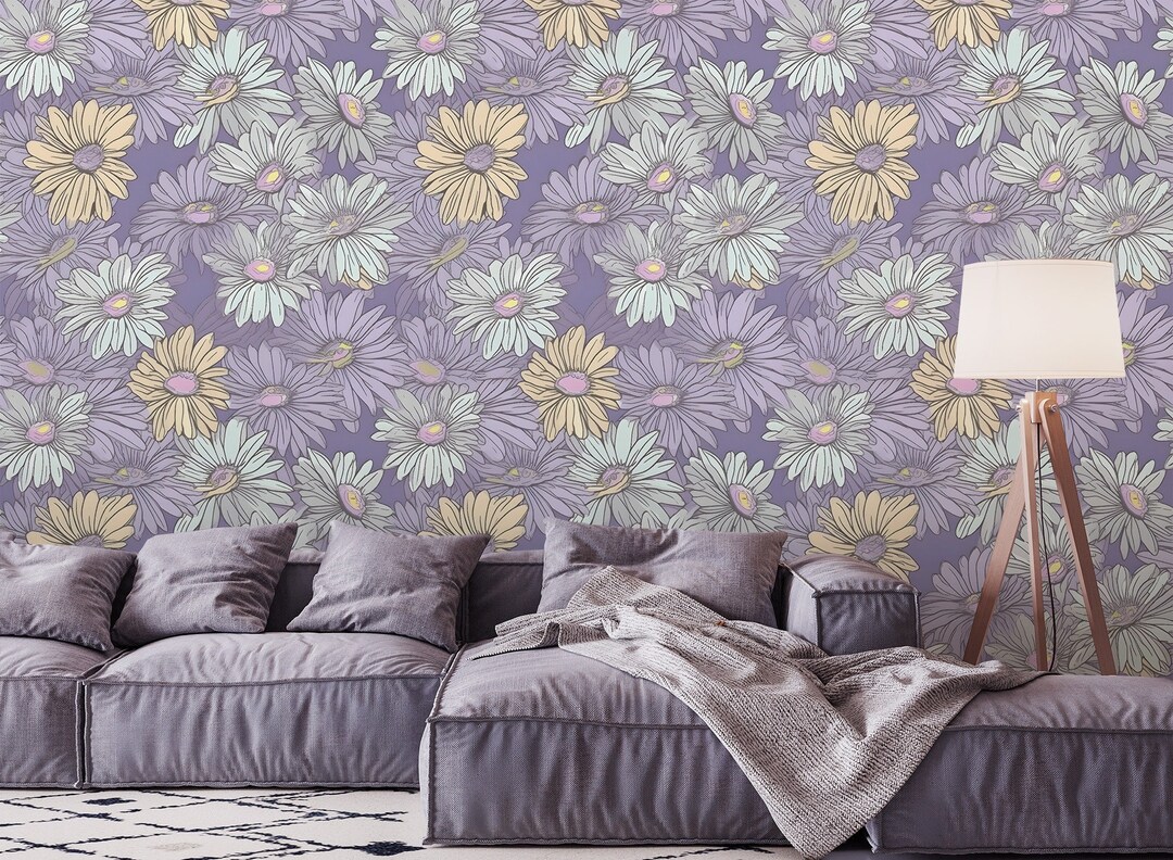 Minimalist Wallpaper With Flowers [peel and Stick (self Adhesive) or ...