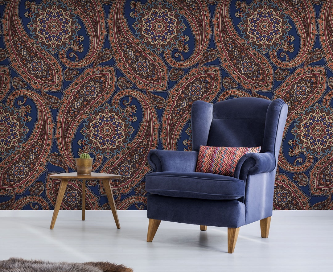 Paisley Wallpaper, Abstract Pattern Peel & Stick Self Adhesive ...