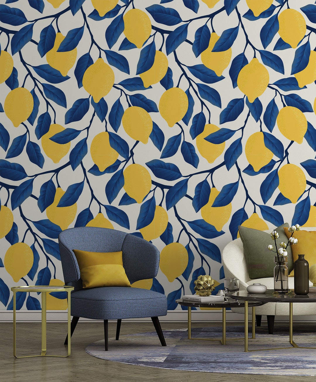 Lemon Wallpaper, Fruit Wall Mural [peel and Stick (self Adhesive) or ...