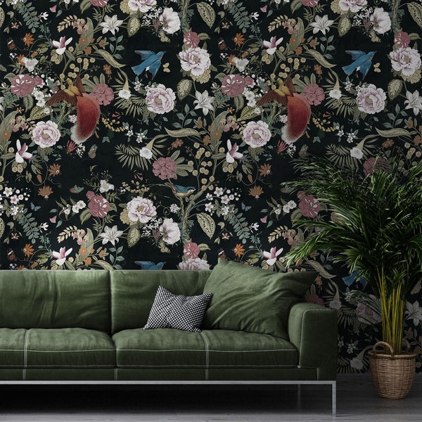 Botanical Wallpaper - Etsy