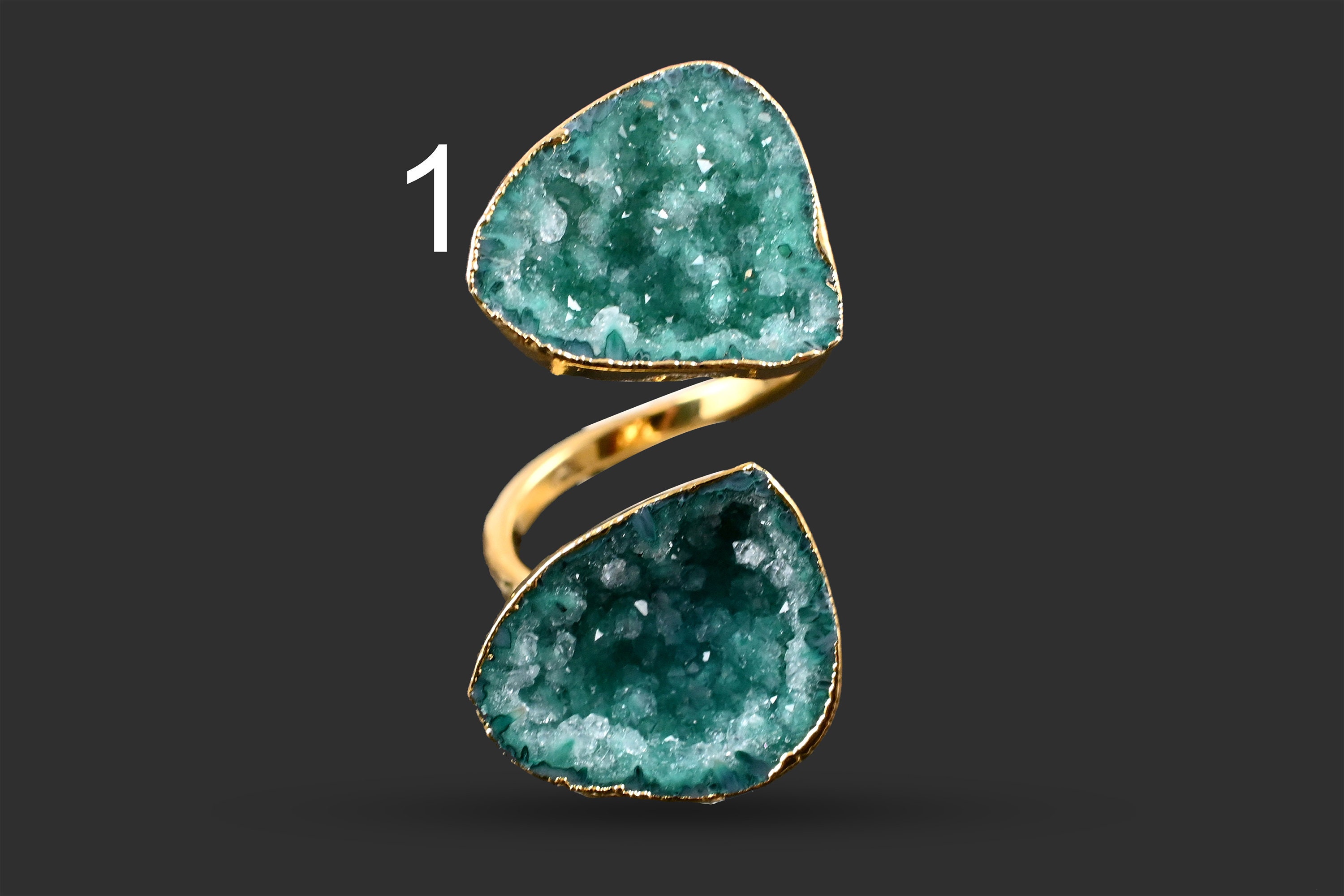 Geode Druzy Ring Pink Geode Druzy Vergoldete Ringe Blaue | Etsy