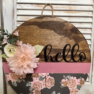 Hello Flower Door Sign Hello Door Sign Front Door Wreath - Etsy