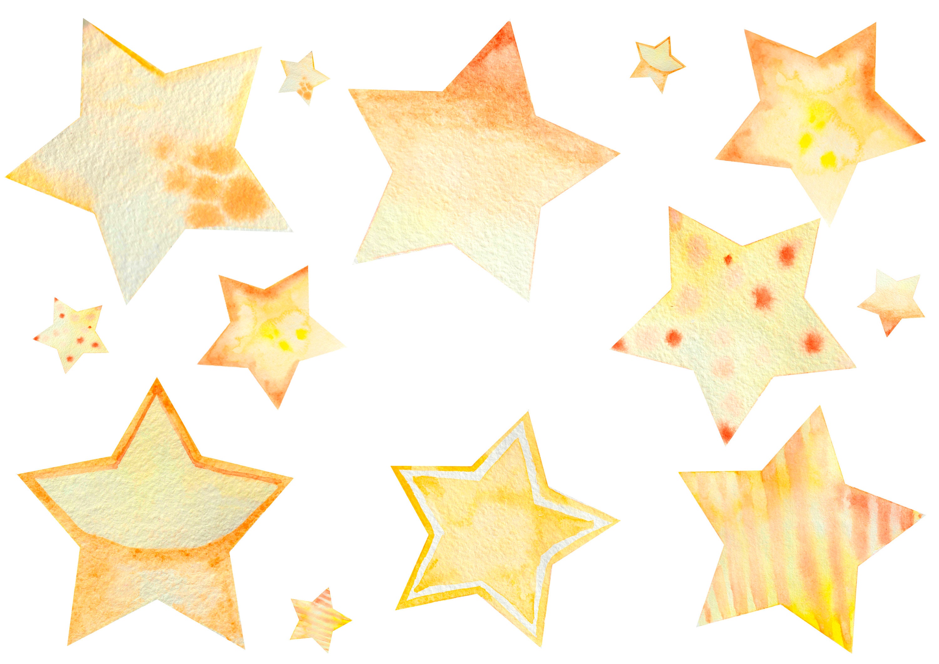 7 Aquarell Gold Stern Set Aquarell Sterne Clipart von Hand | Etsy