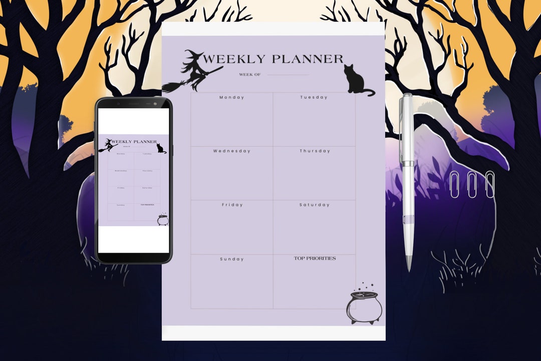 Witches Weekly Planner, Digital Download, Instant Download ...