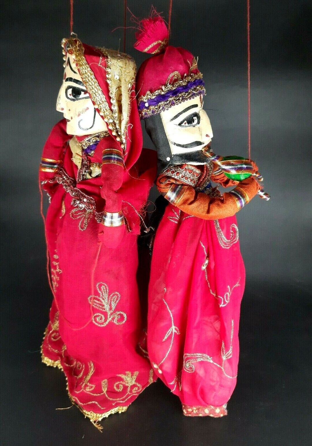 Rajasthani Wooden Head Dolls: Kathputli Folk Art, Character Kaka Kaki ...