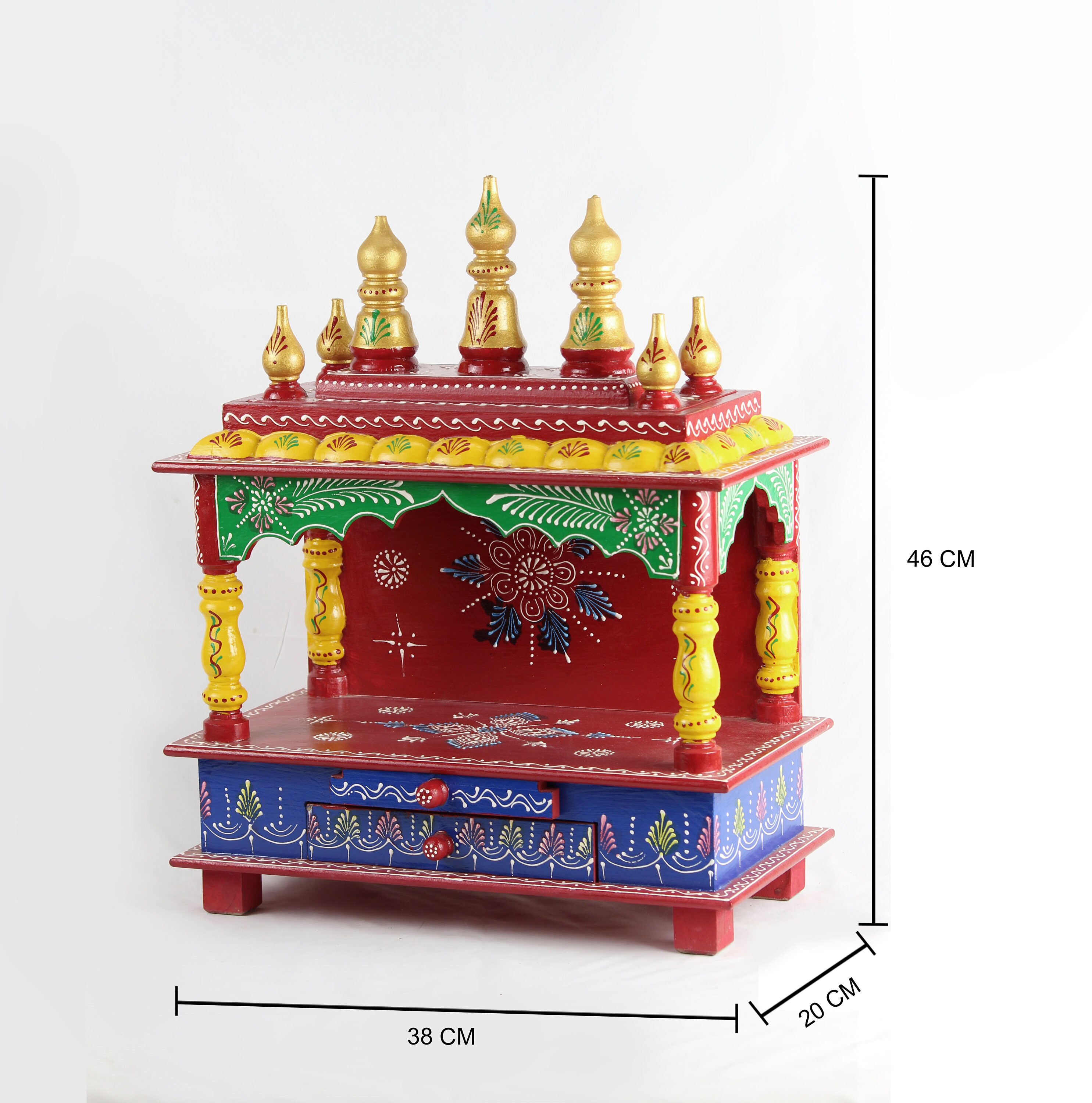 Wooden Temple Mandir Handcrafted Mandir Pooja Ghar Mandap for Worship ...