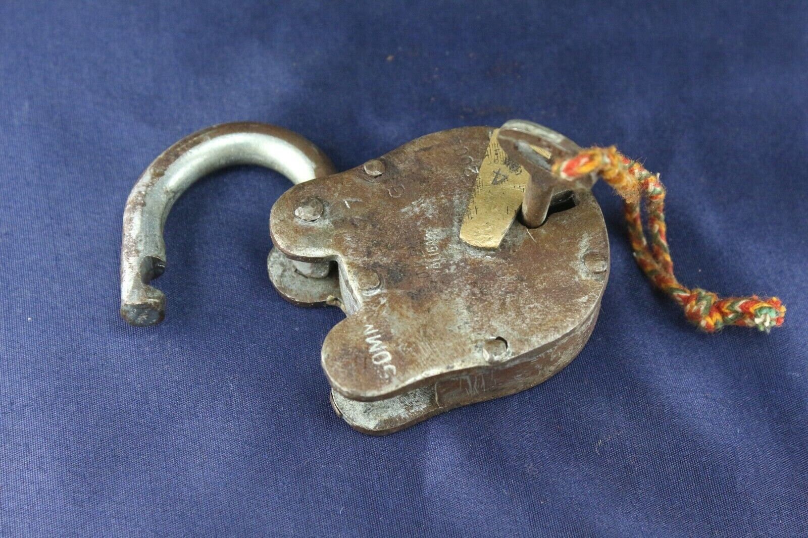 Antique Indian Padlock: Working Brass & Iron Collectible Lock With Key ...