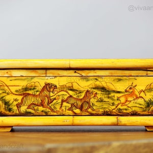 Antique Bone Trinket, Jewelry Box, Ring Box, Hand Painted Bone Box ...