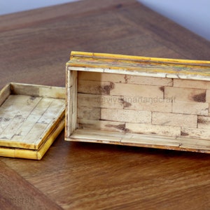 Antique Bone Trinket, Jewelry Box, Ring Box, Hand Painted Bone Box ...