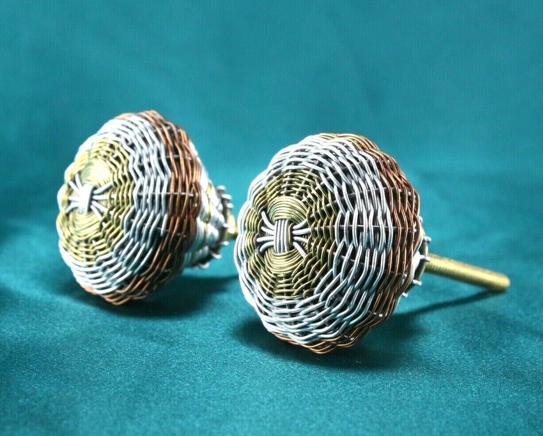 Rare Handmade Door Knobs: Antique Style, Aluminum, Brass, Copper Wire ...
