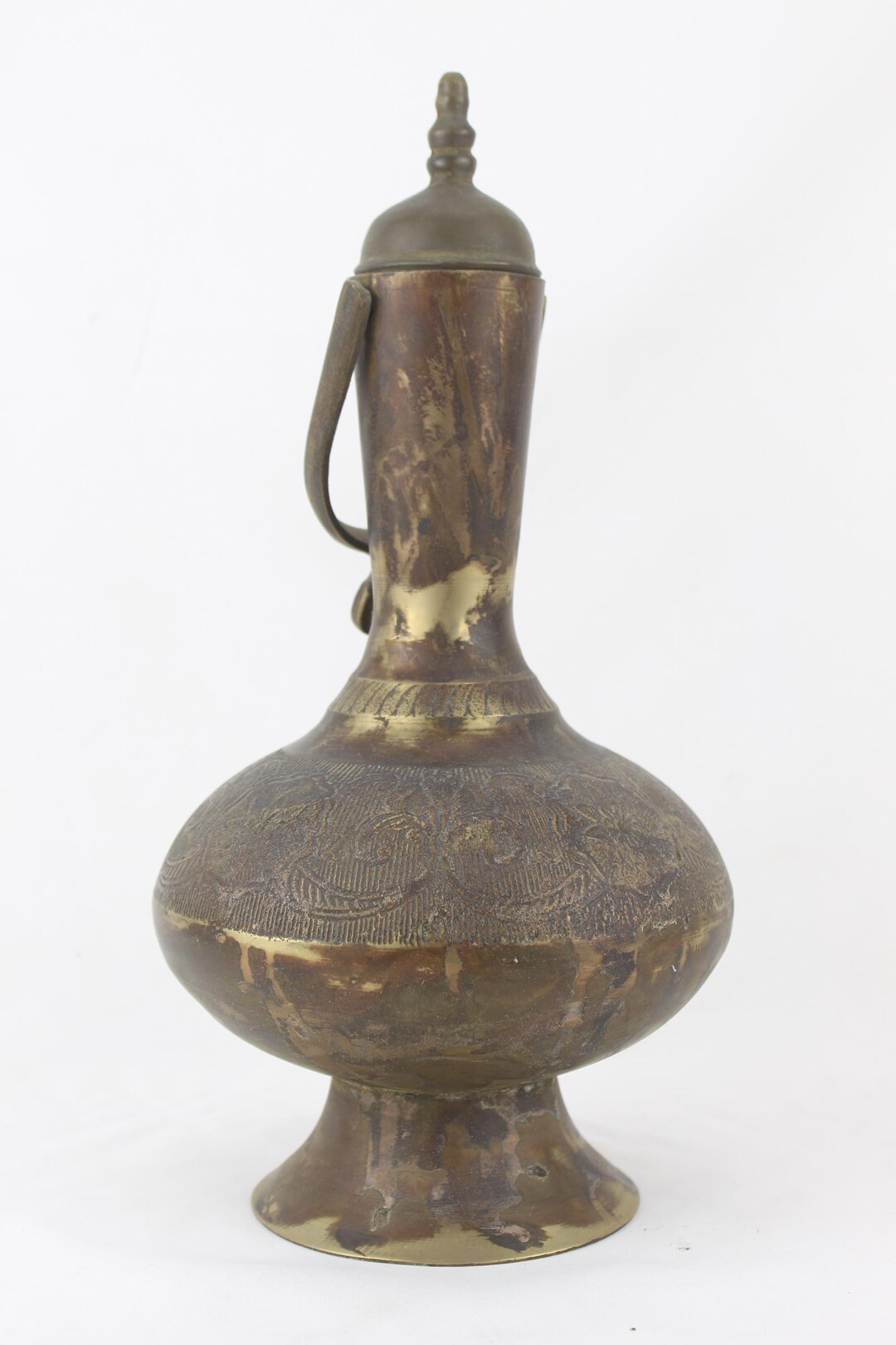 Old Indian Brass Surahi Intricate Hand-etched Designs Home Decor ...