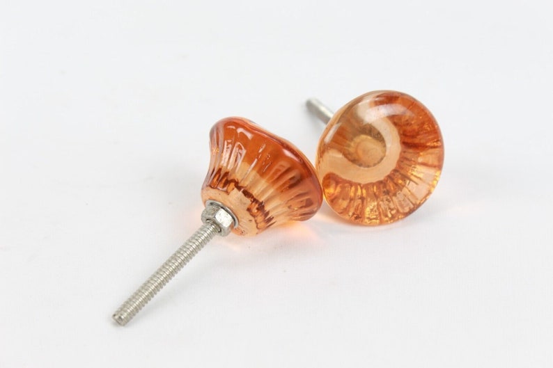 Vintage Amber Glass Door Knobs - Thick Glass Collectible Set of 2 - Etsy