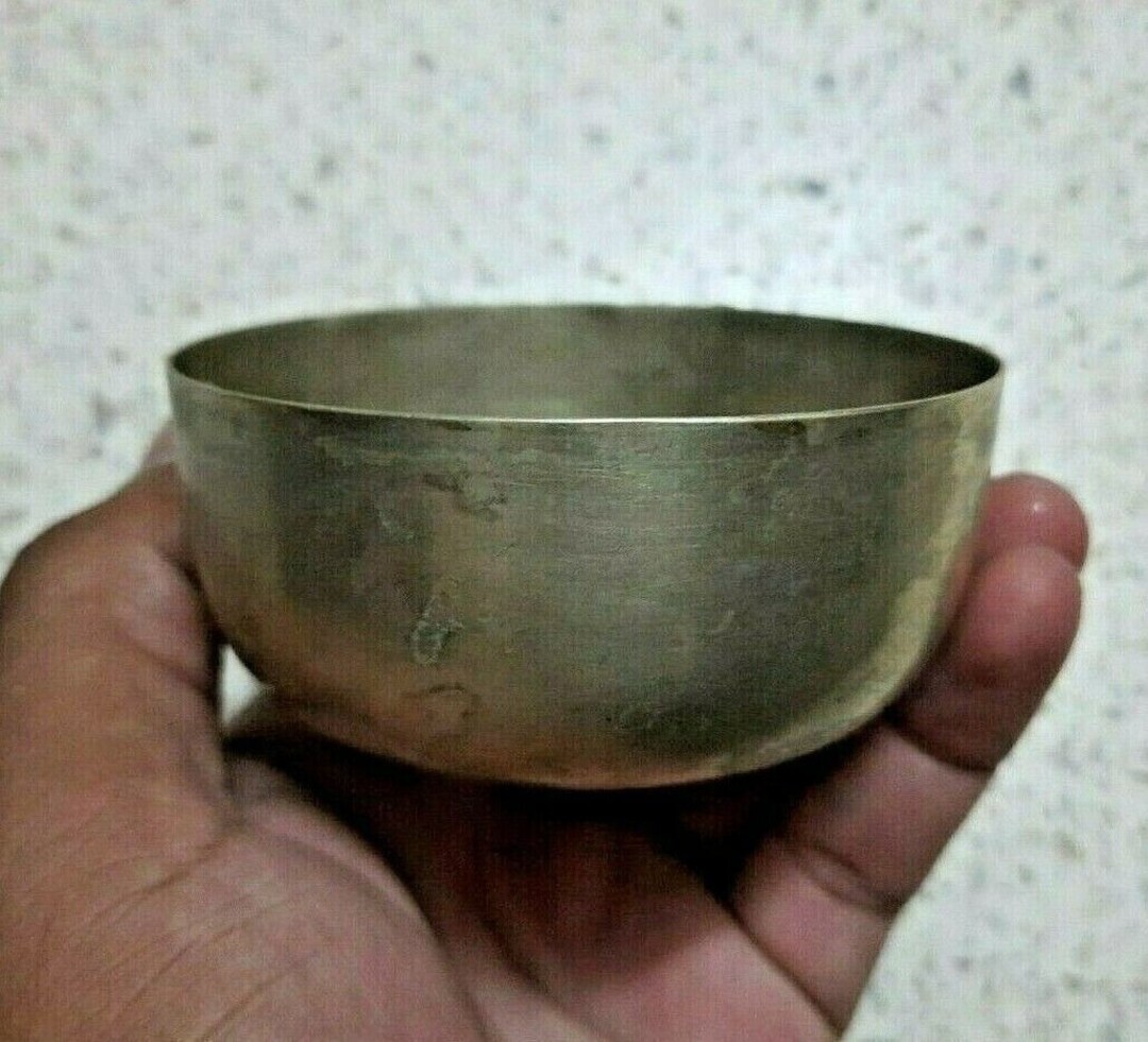 Vintage Brass Bowl: Indian Tribal Made, Ornate Round Trinket Small Baby ...