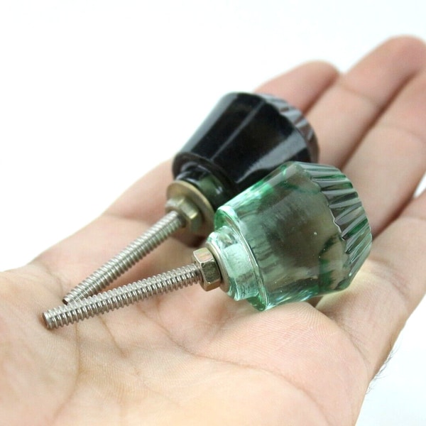 Green Glass Door Knobs - Etsy