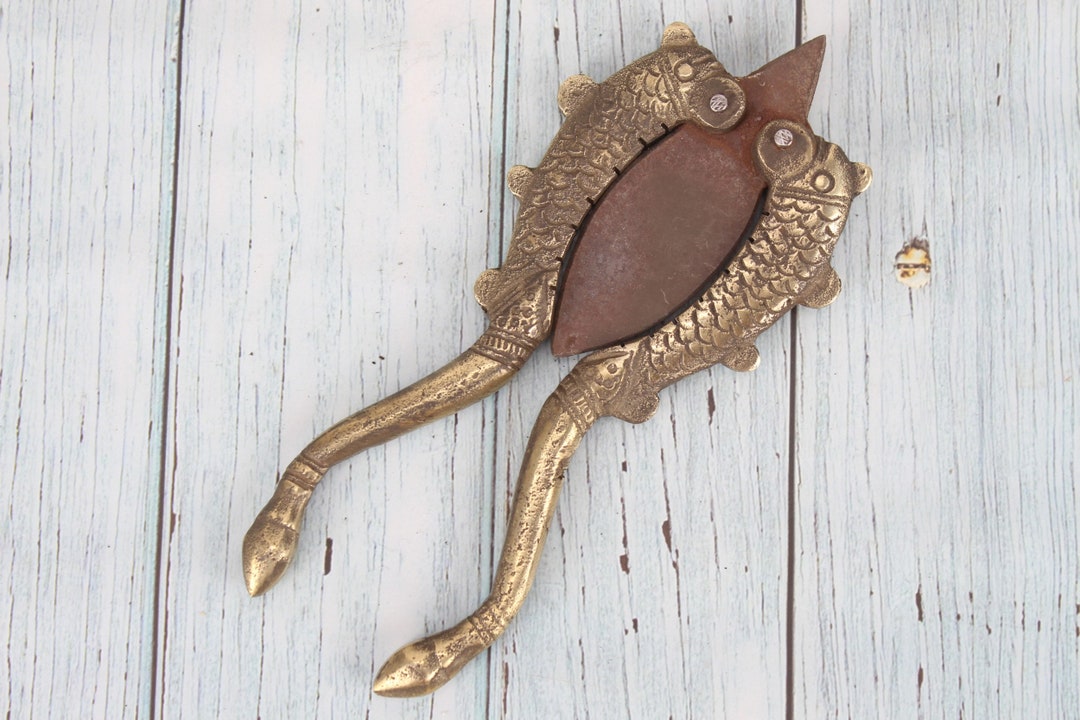 Vintage Two Fish Shaped Nutcracker Brass Handmade Indian Sarota Old ...
