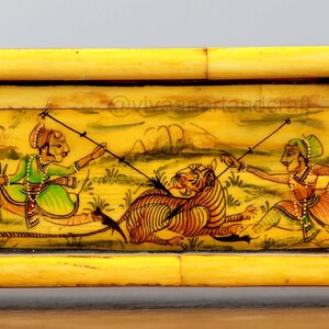 Antique Bone Trinket, Jewelry Box, Ring Box, Hand Painted Bone Box ...